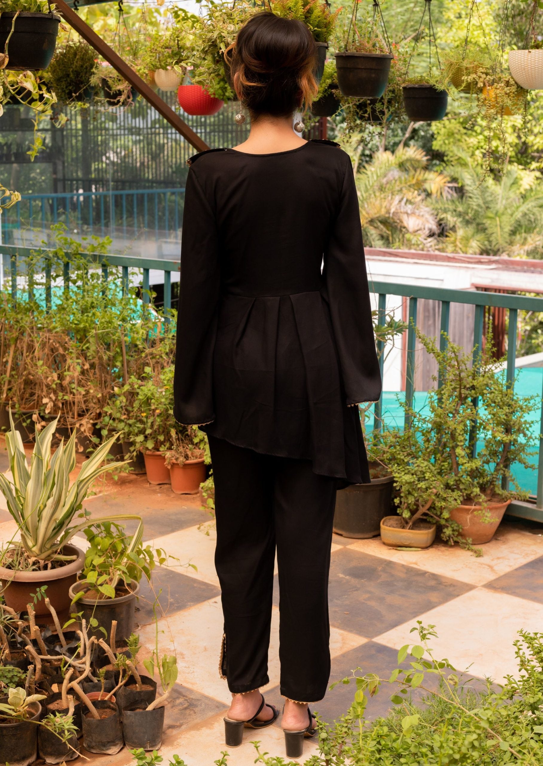 Solid Black Gota Coordinate Set – Jorasa India