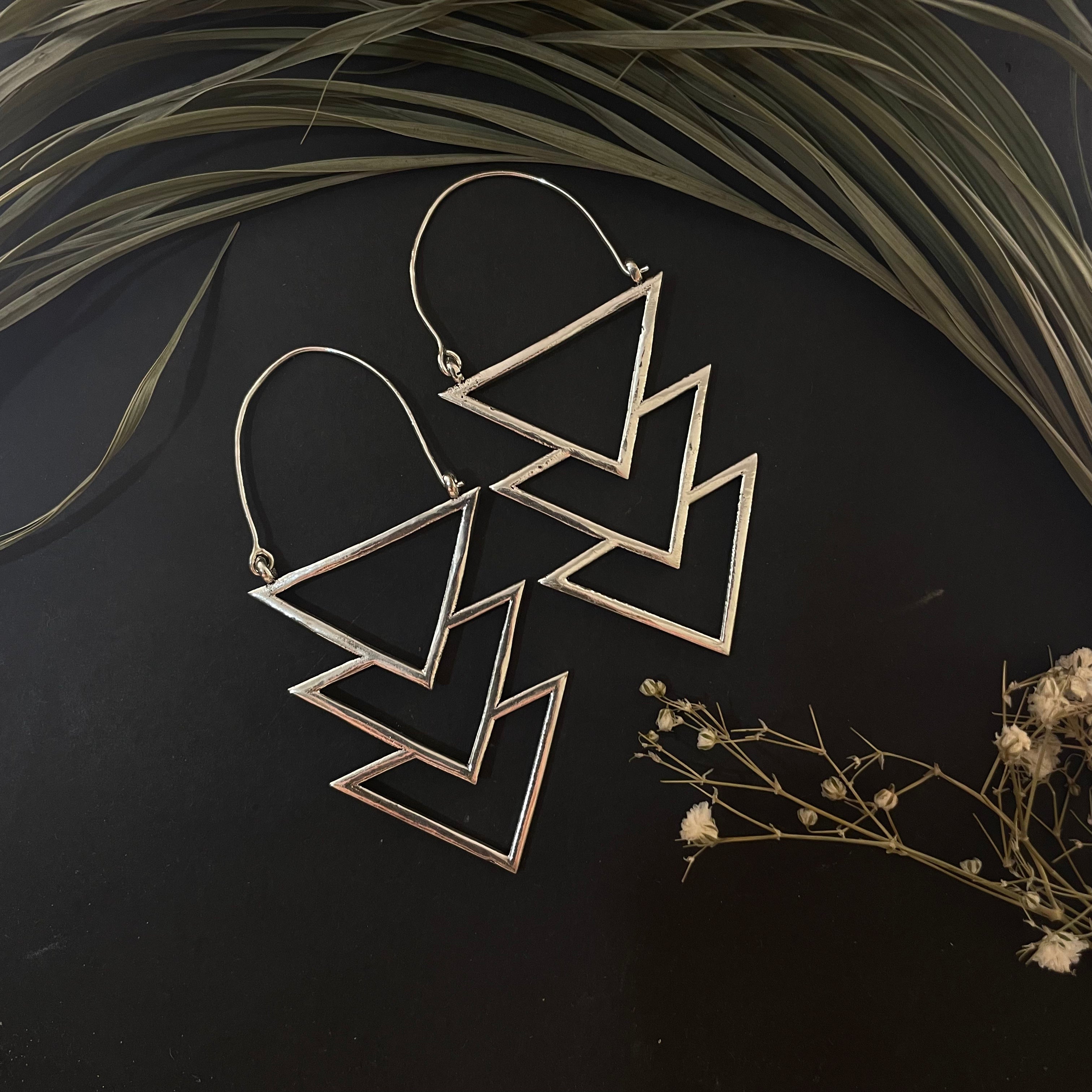 Trio Triangle Earrings – Jorasa India